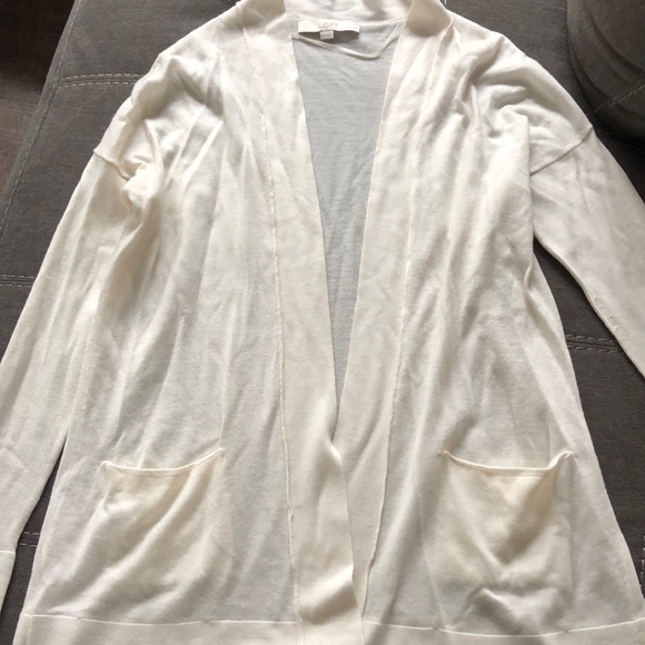 LOFT | Sweaters | Loft Cream Colored Cardigan Size Lp | Poshmark